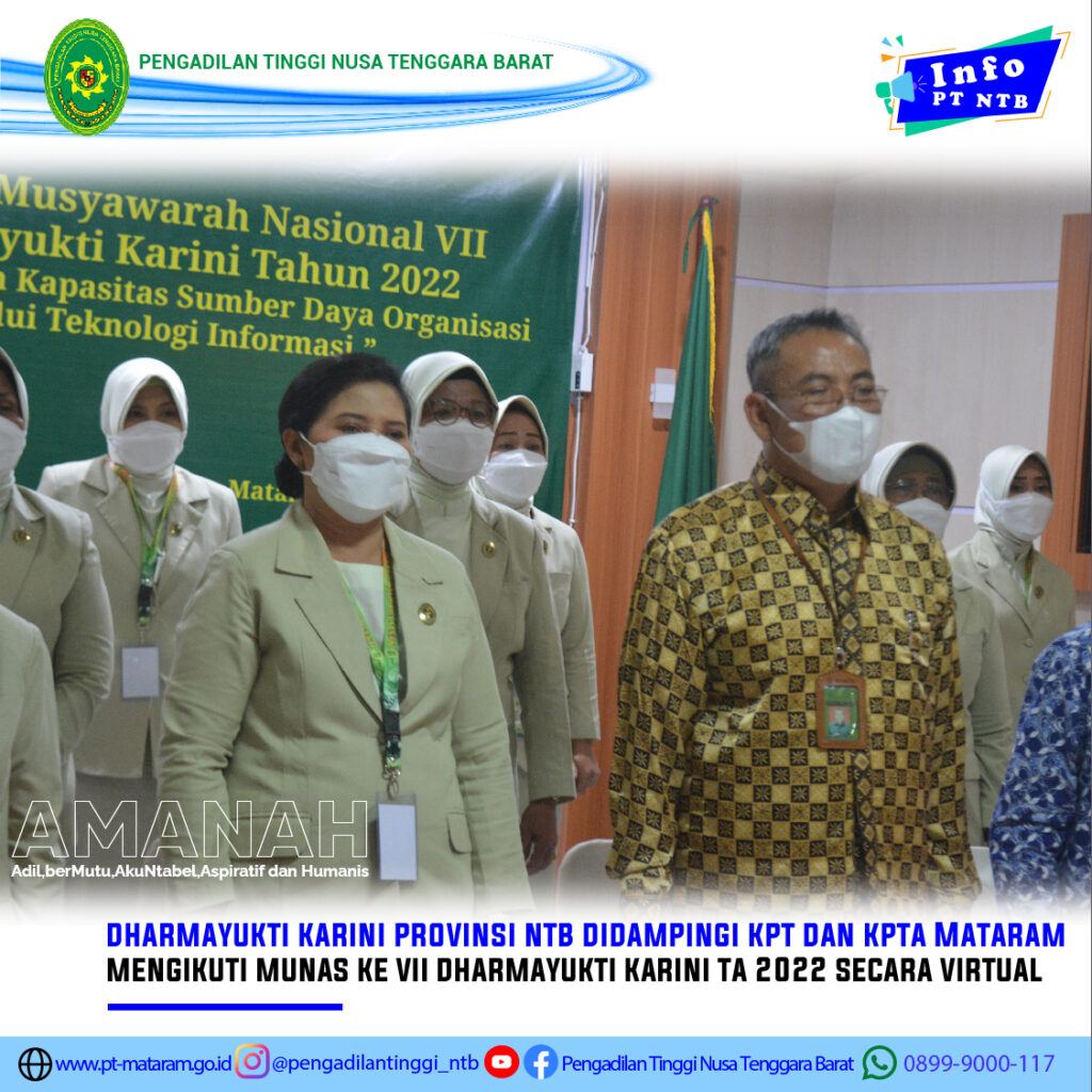 DHARMAYUKTI KARINI PROVINSI NTB DIDAMPINGI KPT DAN KPTA MATARAM MENGIKUTI PEMBUKAAN MUNAS KE VII ...
